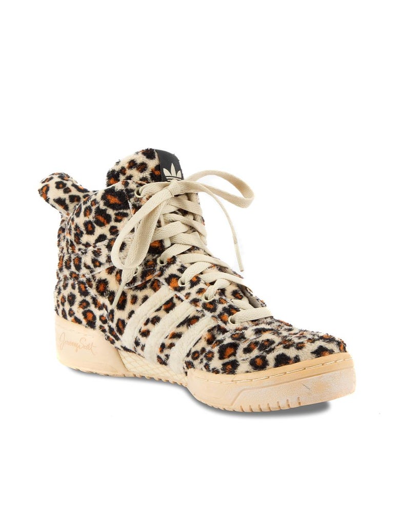 Pre-Loved Adidas X Jeremy Scott Women's Leopard Print Fluffy Sneakers ...