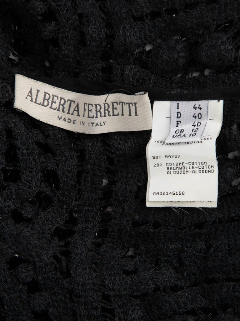 Pre-Loved Alberta Ferretti Women's Black Beaded Top with Cut Out Detail ...
