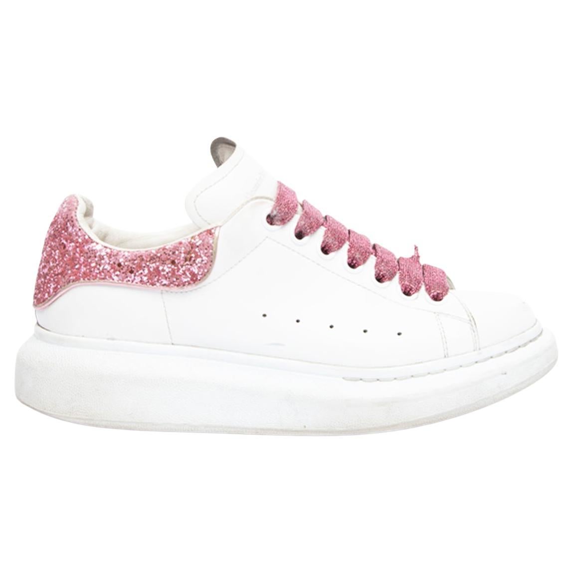 Pre-Loved Alexander McQueen Women's Pink Glitter Oversize Sneakers For ...