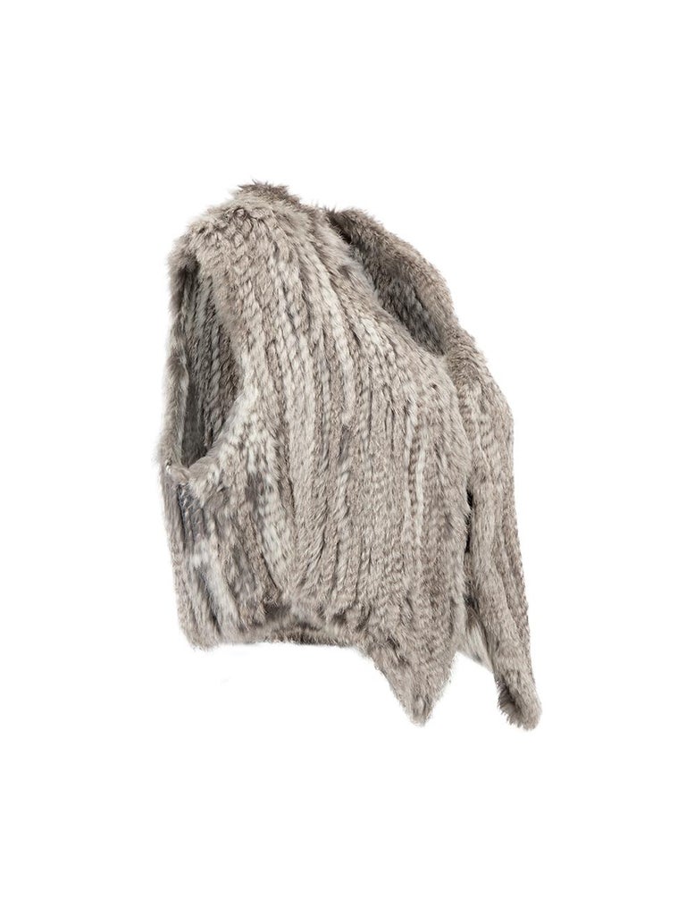 Pre-Loved Antik Batik Women's Grey Rabbit Fur Vest at 1stDibs