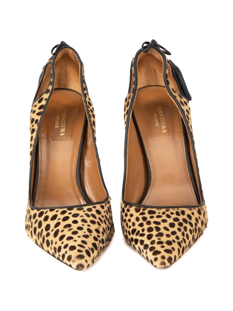 Pre-Loved Aquazzura Women's Pointed Toe Leopard Print Heels For Sale at ...