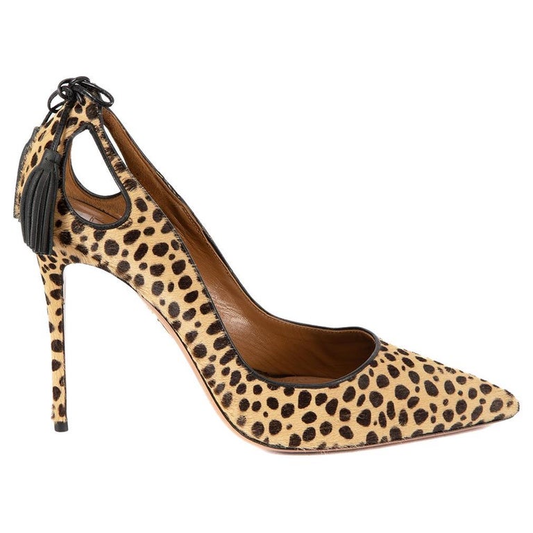 Pre-Loved Aquazzura Women's Pointed Toe Leopard Print Heels For Sale at ...