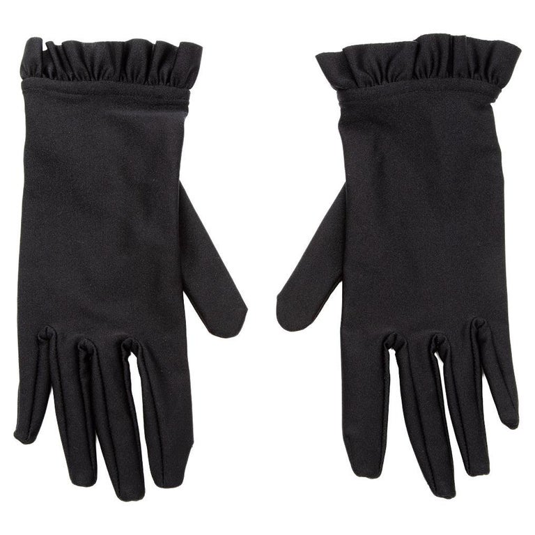 Pre-Loved Balenciaga Women's Black Nylon Gloves For Sale at 1stDibs