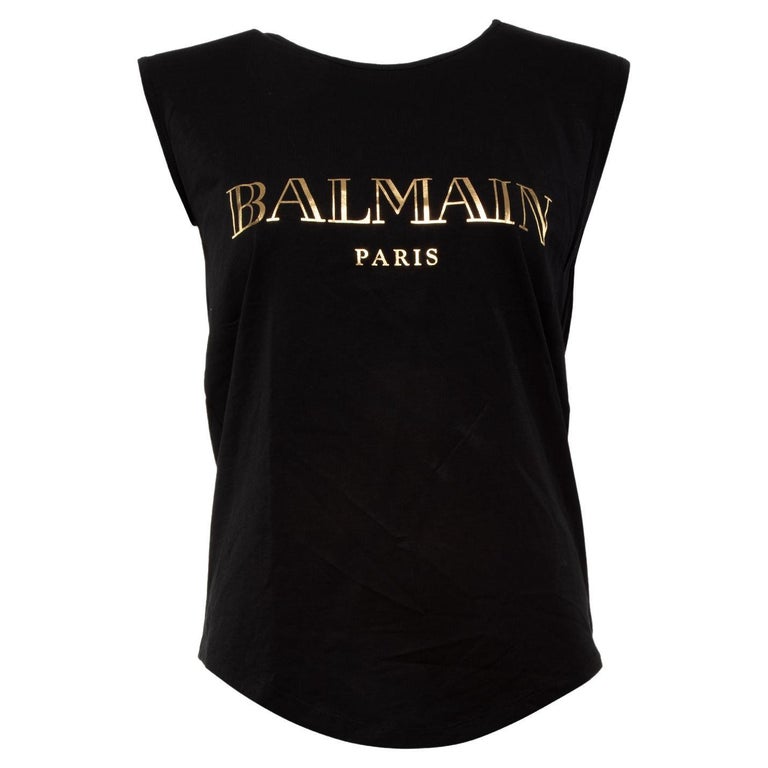 Pre-Loved Balmain Women's Logo Top For Sale at 1stDibs
