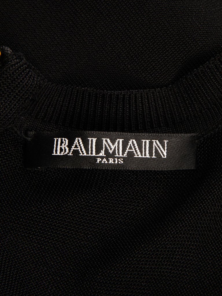 Pre-Loved Balmain Women's Sheer Bell Sleeve Mini Bodycon Dress For Sale ...
