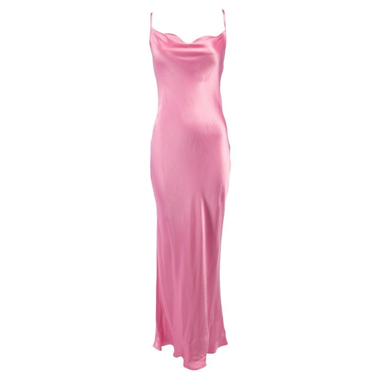 Pre-Loved Bec+Bridge Women's Pink Maxi Slip Dress with Mesh Back Panels ...