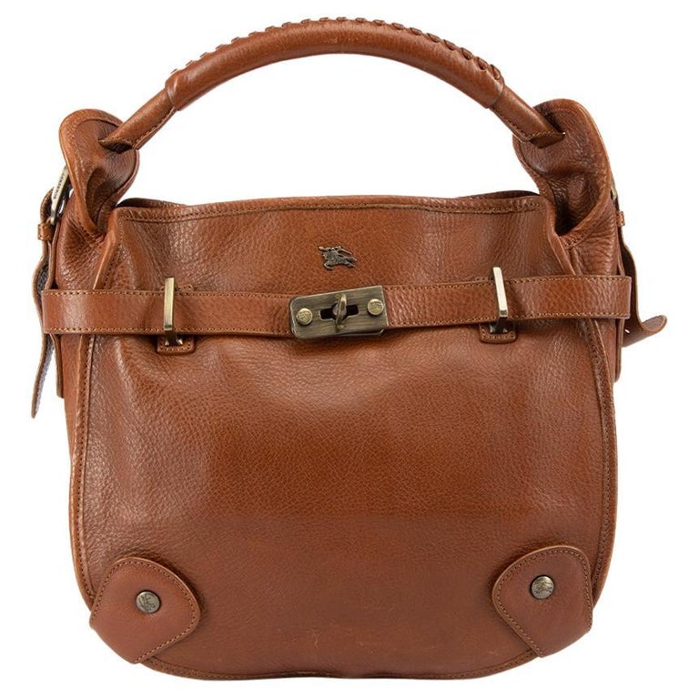 Pre-Loved Burberry Prorsum Women's Brown Leather Turnlock Flat Handbag ...