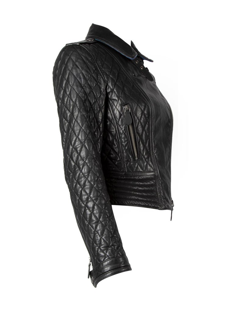 Pre-Loved Burberry Women's Quilted Leather Jacket For Sale at 1stDibs