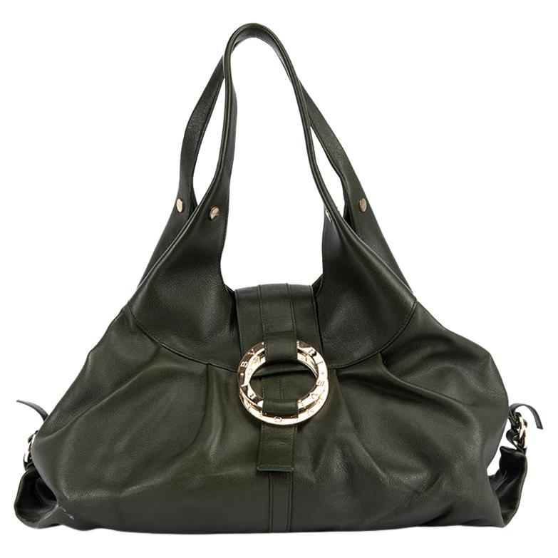 Bvlgari Green Leather Medium Serpenti Forever Shoulder Bag at 1stDibs