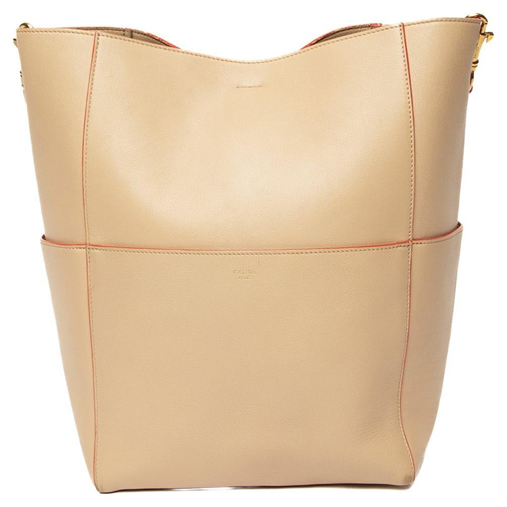 Celine Orange Leather Mini Luggage Tote at 1stDibs