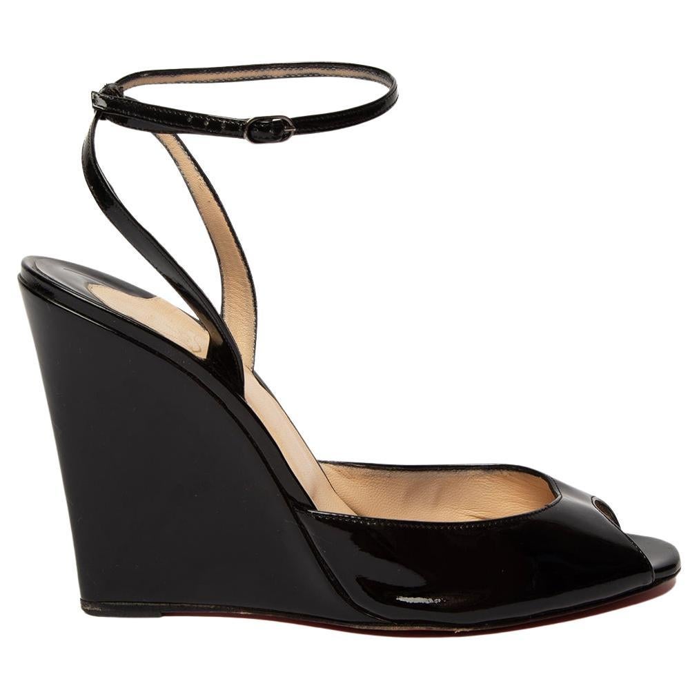 Pre-Loved Christian Louboutin Women's Patent Leather Wedge Shoes For ...