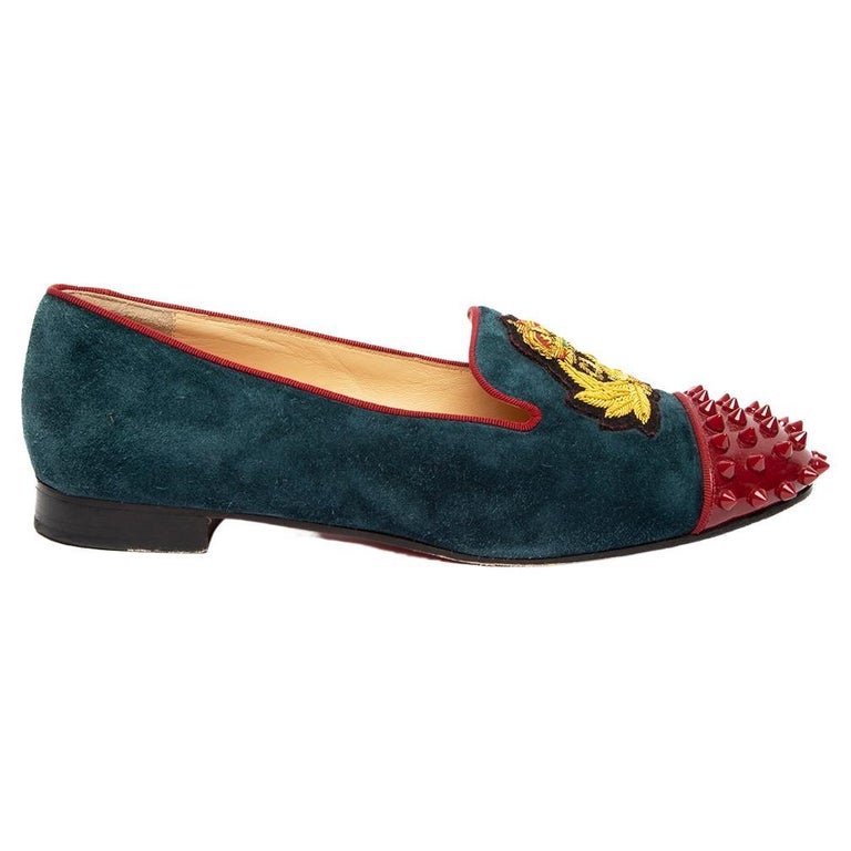 Pre-Loved Christian Louboutin Women's Velvet Loafers with Spike ...