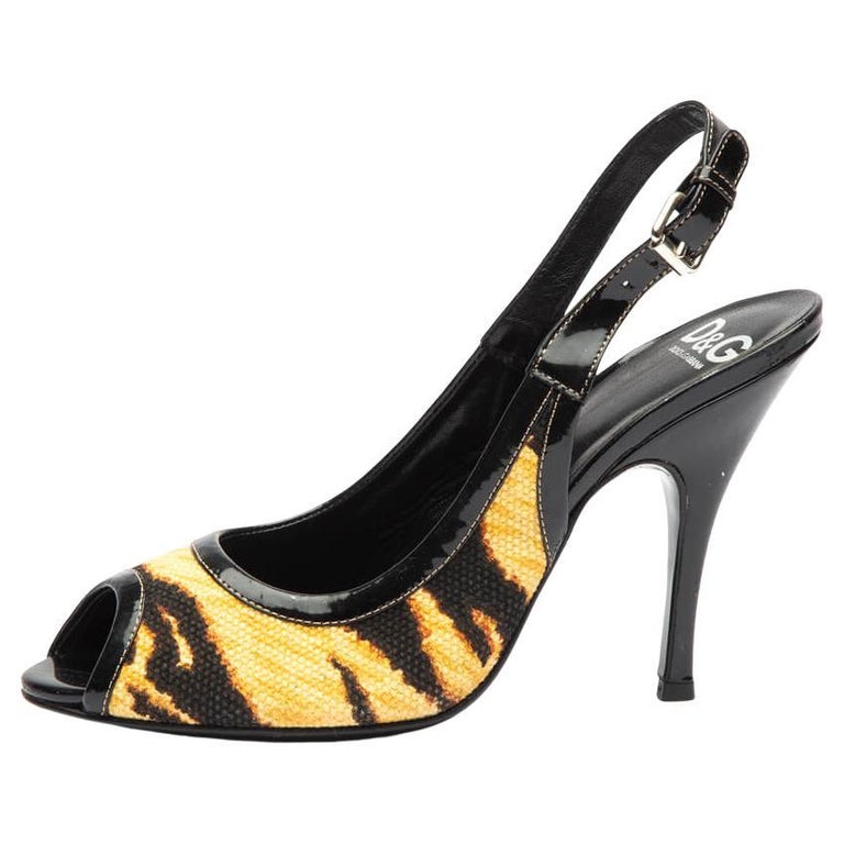Pre-Loved Dolce and Gabbana Women's Animal Print Peep-Toe Slingback ...