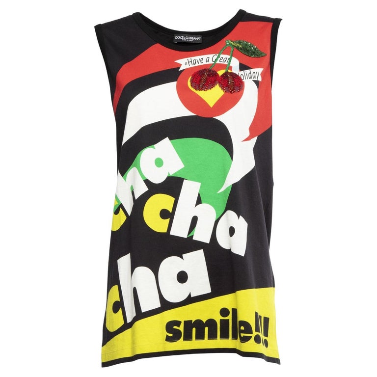 Pre-Loved Dolce and Gabbana Women's Cha Cha Smile Top For Sale at 1stDibs