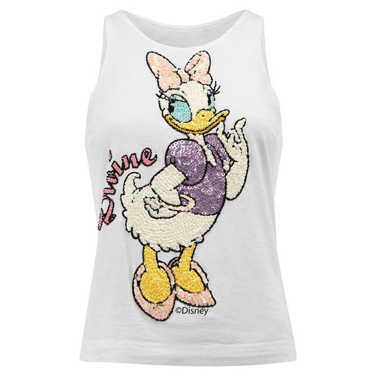 Pre-Loved Dolce and Gabbana Women's Daisy Duck Sequinned Tank Top For ...