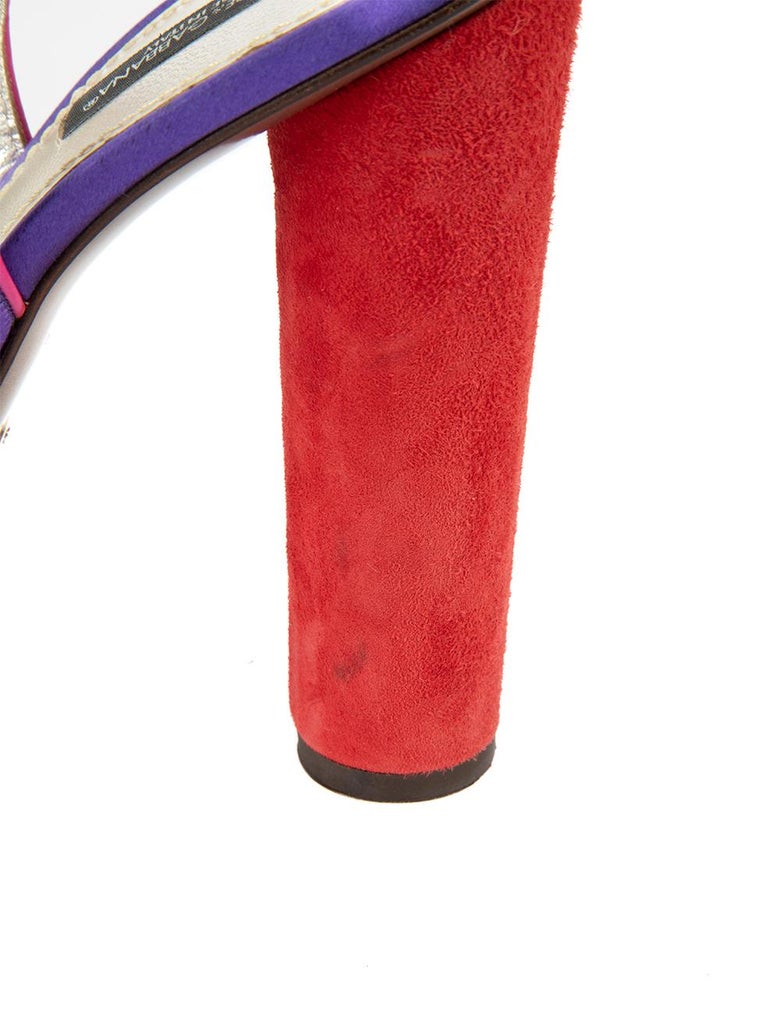 Pre-Loved Dolce and Gabbana Women's Purple and Red Stain Slingback ...