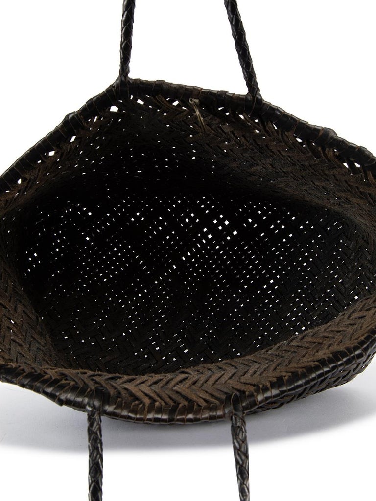 Pre-Loved Dragon Diffusion Women's Dark Brown Leather Woven Tote Bag ...