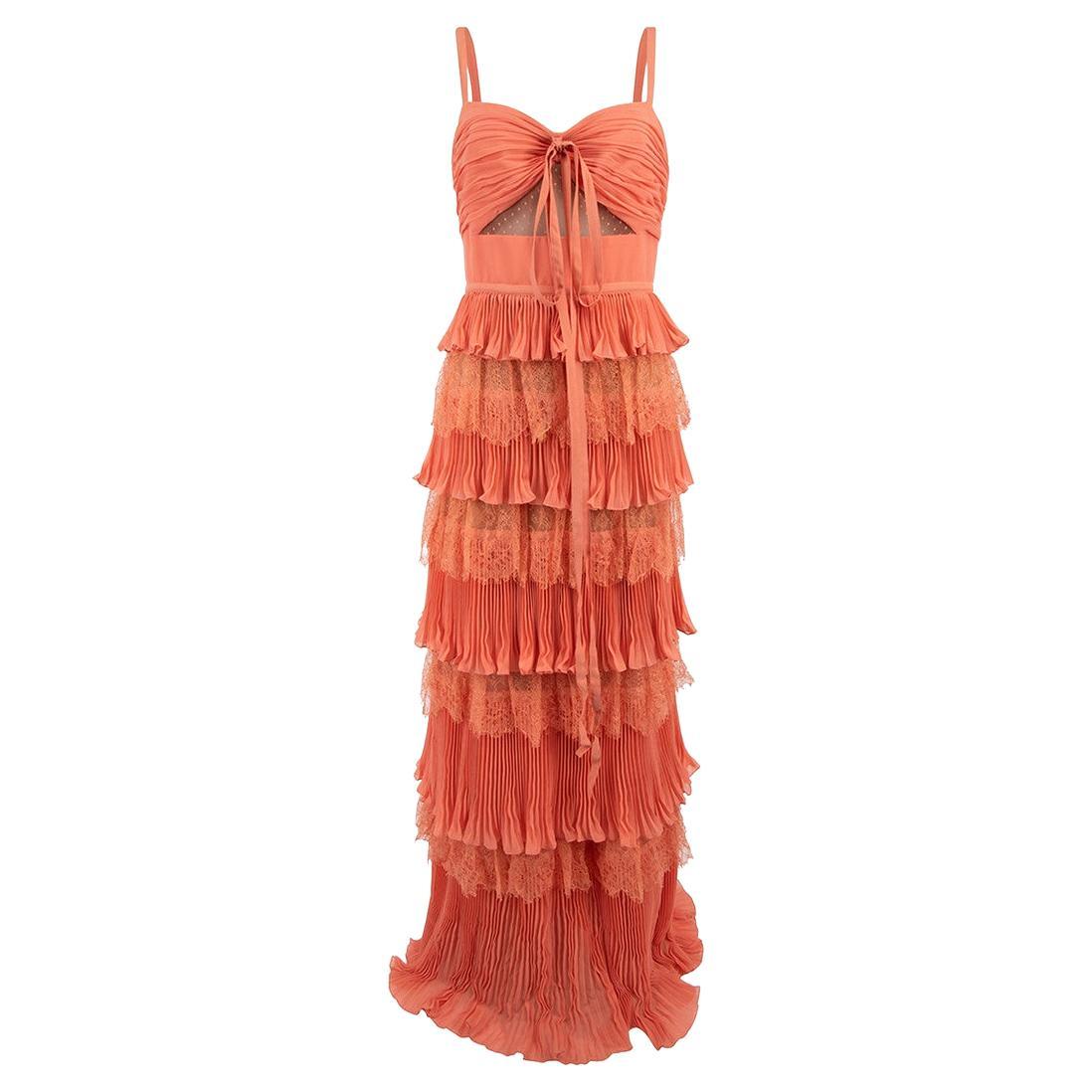 Pre Loved Elie Saab Womens Pink Silk Open Sleeves Handkerchief Dress For Sale At 1stdibs