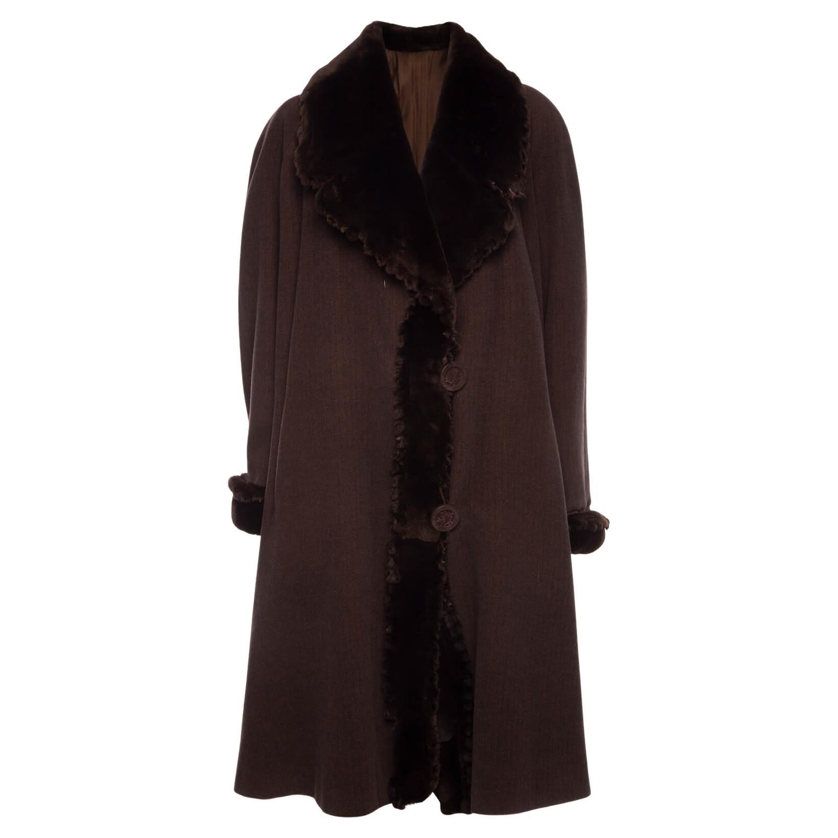 Fendi Long Broadtail Coat with Mink Collar and Cuffs, Modern For Sale ...