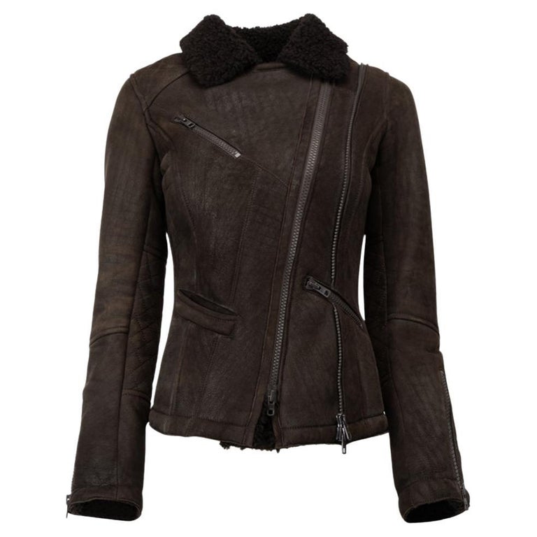 Pre-Loved Gerard Darel Women's Brown Suede Shearling Lined Jacket For ...