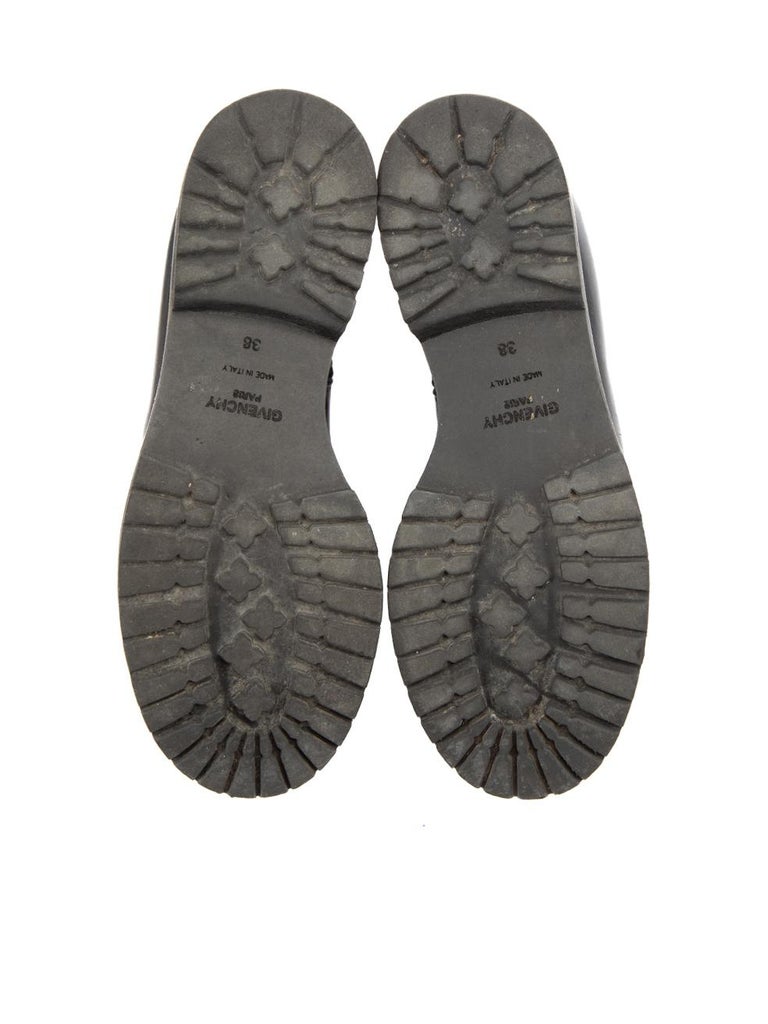 Pre-Loved Givenchy Women's Black Leather Studded Platform Boots at 1stDibs