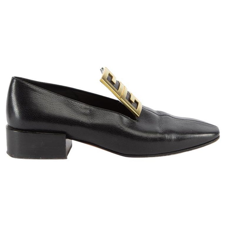 Pre-Loved Givenchy Women's Black Logo Buckle Slip On Loafers For Sale ...