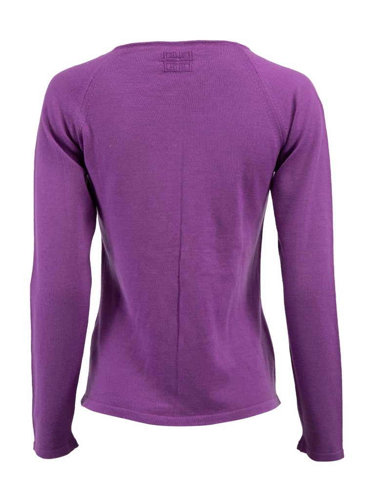 Pre-Loved Givenchy Women's Vintage Purple Crewneck Cardigan For Sale at ...