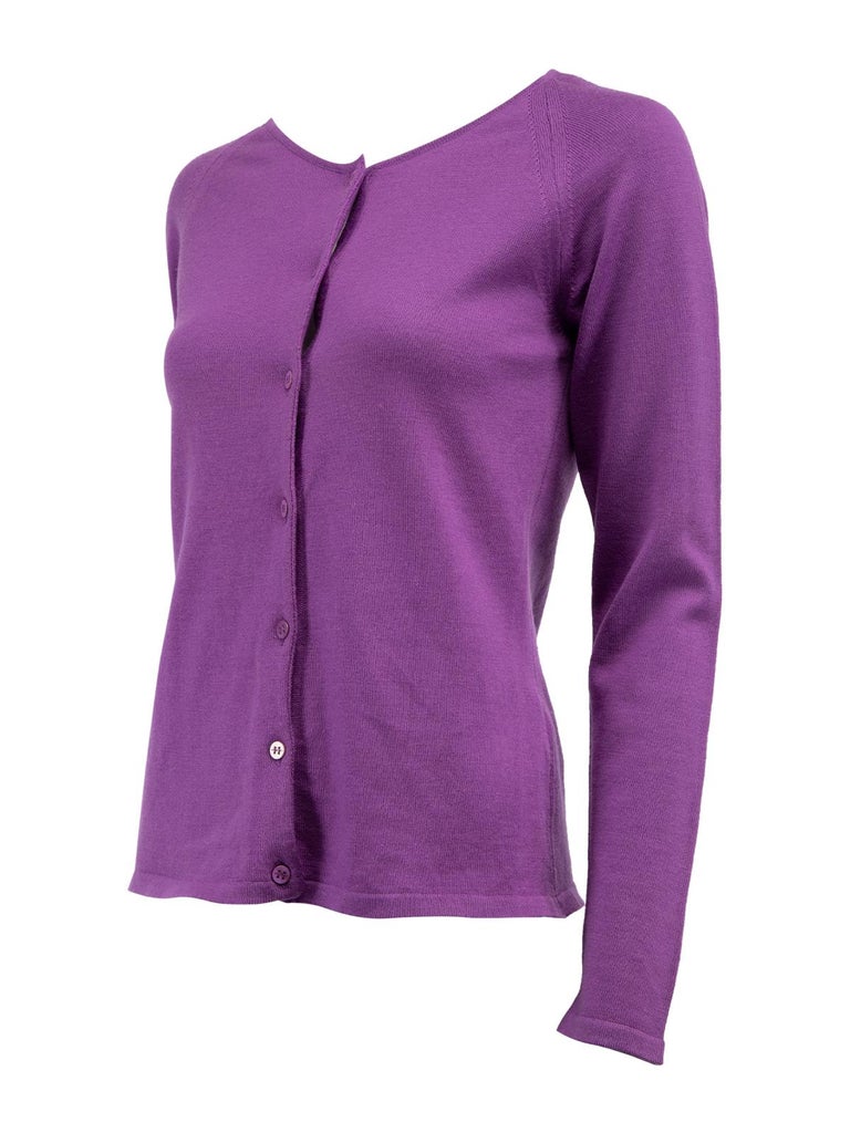 Pre-Loved Givenchy Women's Vintage Purple Crewneck Cardigan For Sale at ...