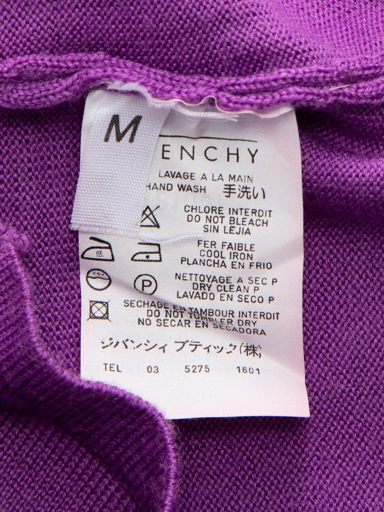 Pre-Loved Givenchy Women's Vintage Purple Crewneck Cardigan For Sale at ...