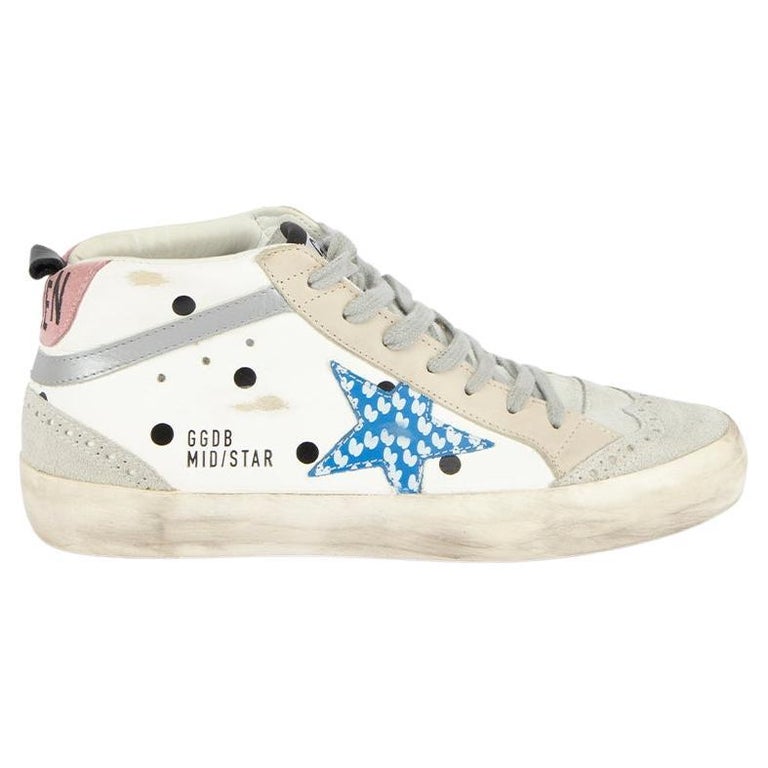 Pre-Loved Golden Goose Women's Grey Distressed Mid Star Trainers For ...