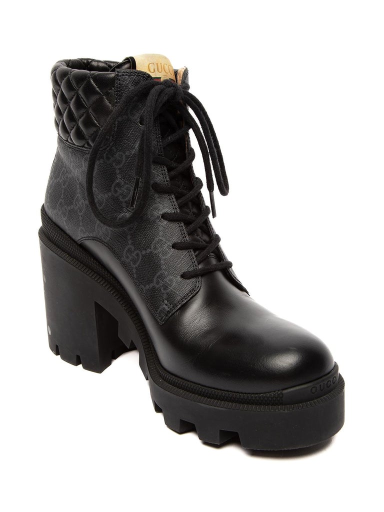 Pre-Loved Gucci Women's Gucci Monogram Boots For Sale at 1stDibs