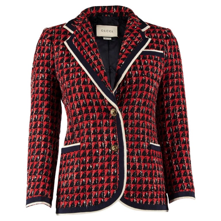 Pre-Loved Gucci Women's Tweed Blazer For Sale at 1stDibs