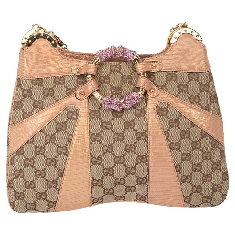 Pre-Loved Gucci Women's Vintage 2004 Beige GG Monogram Canvas Jewelled ...