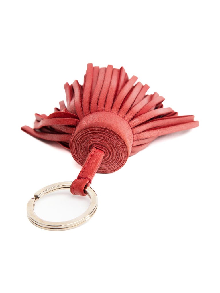 Pre-Loved Hermès Women's Red Tassel Keychain For Sale at 1stDibs