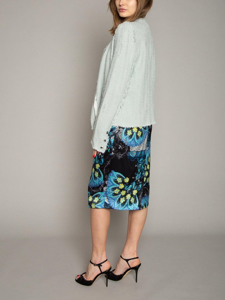 Pre-Loved Iro Women's Agnette Tweed Jacket Grey Cotton For Sale at 1stDibs