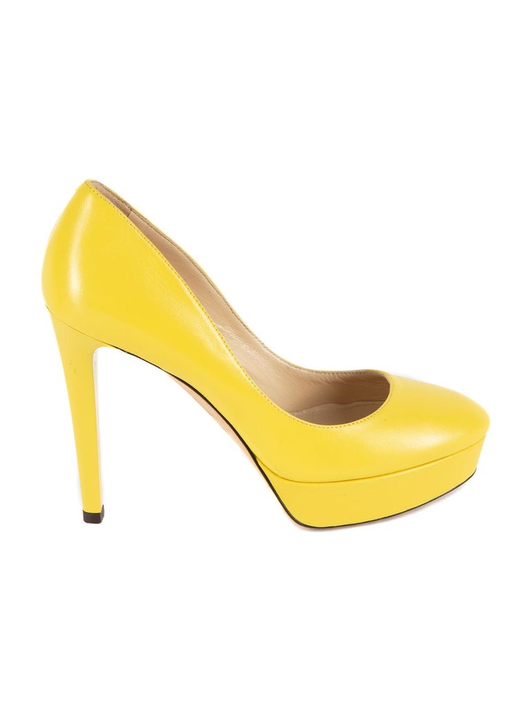 Pre-Loved Jimmy Choo Women's Yellow Platform Pumps For Sale at 1stDibs