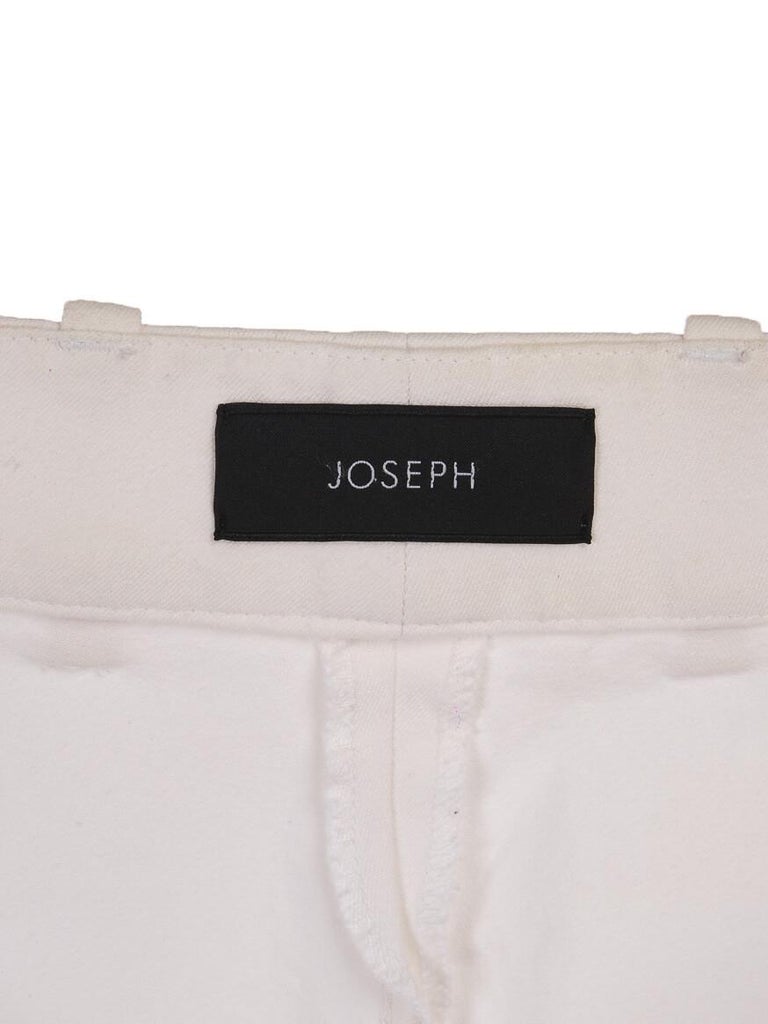 Pre-Loved Joseph Women's White Cotton Zoom Cropped Slim-Leg Pants For ...