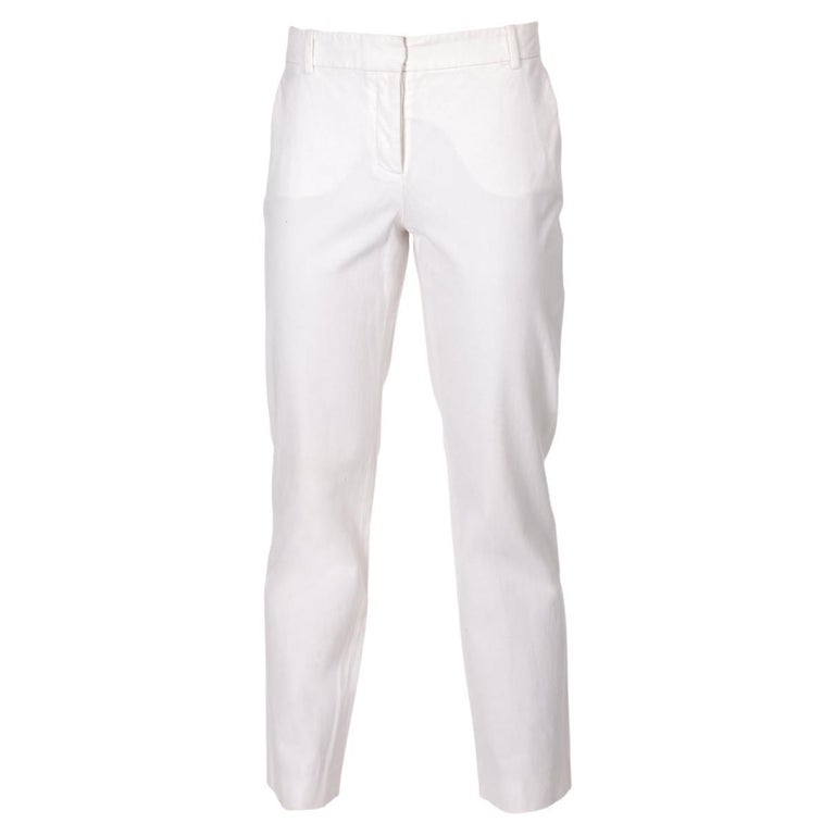 Pre-Loved Joseph Women's White Cotton Zoom Cropped Slim-Leg Pants For ...