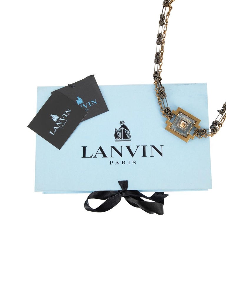 Pre-Loved Lanvin Women's Bronze Chain Pendant Necklace For Sale at 1stDibs