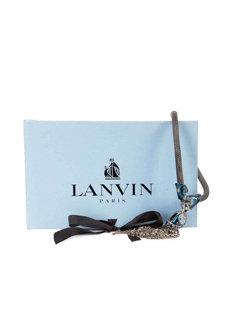 Pre-Loved Lanvin Women's Princess Length Enamelled Blue Bird Necklace ...