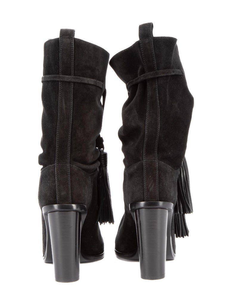 Pre-Loved Lanvin Women's Suede Boots with Tassel Accessory For Sale at ...