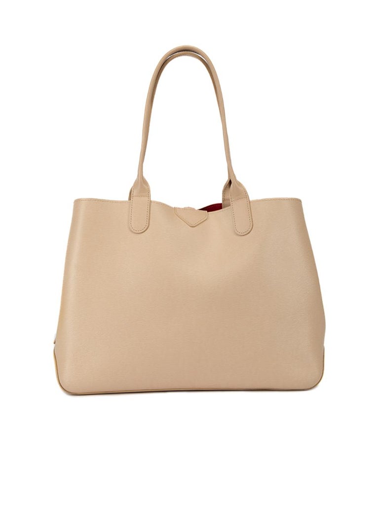 Pre-Loved Longchamp Women's Beige Leather Roseau Heritage Tote Bag For ...