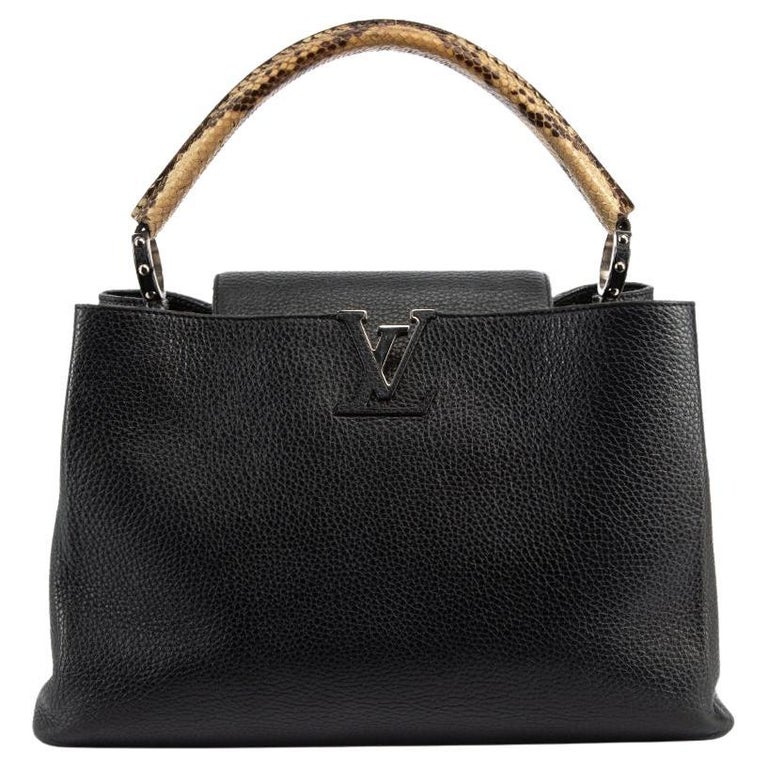Pre-Loved Louis Vuitton Women's Black 2014 Python Handle Capucines MM ...