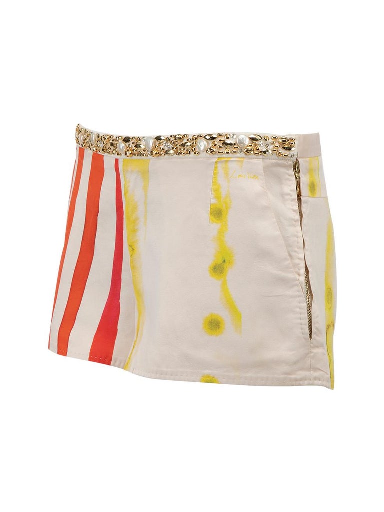 Pre-Loved Louis Vuitton Women's Multicolour Silk Ultra Mini Shorts For ...