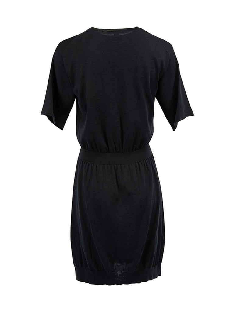 Pre-Loved Louis Vuitton Women's Navy Blue Stretch Knit Metallic Trim ...