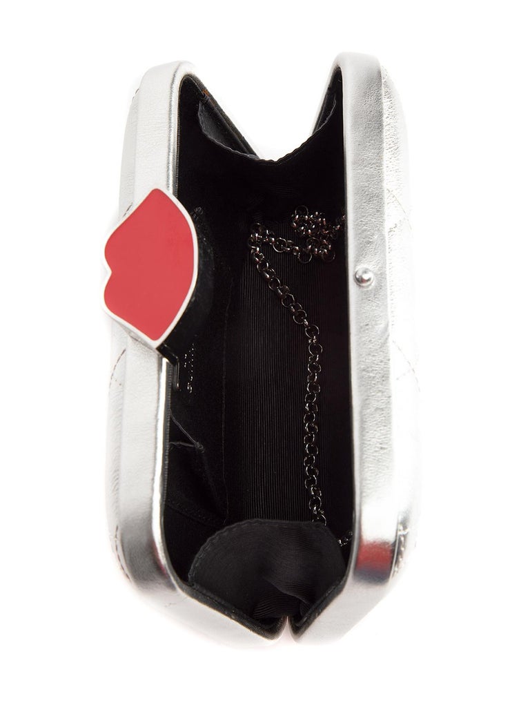 Pre-Loved Lulu Guinness Women's Quilted Lips Patent Fifi Clutch Bag For ...