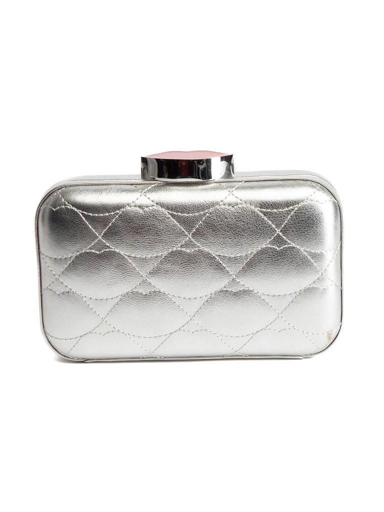 Pre-Loved Lulu Guinness Women's Quilted Lips Patent Fifi Clutch Bag For ...