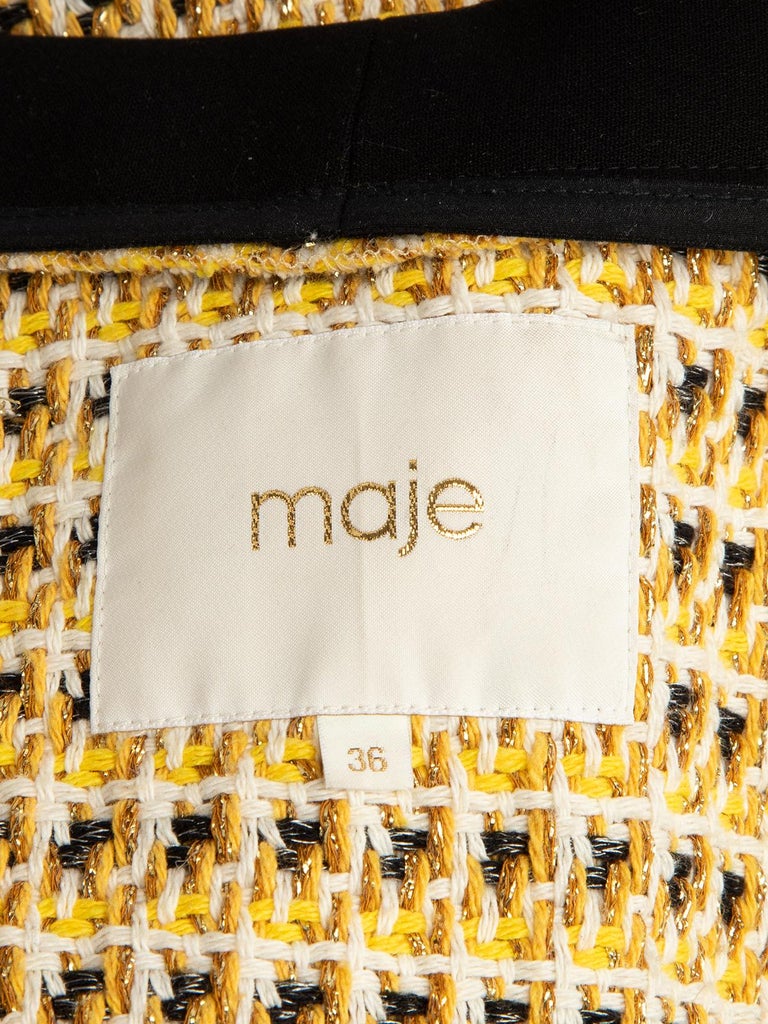 Pre-Loved Maje Women's Multicolour Tweed Jacket For Sale at 1stDibs