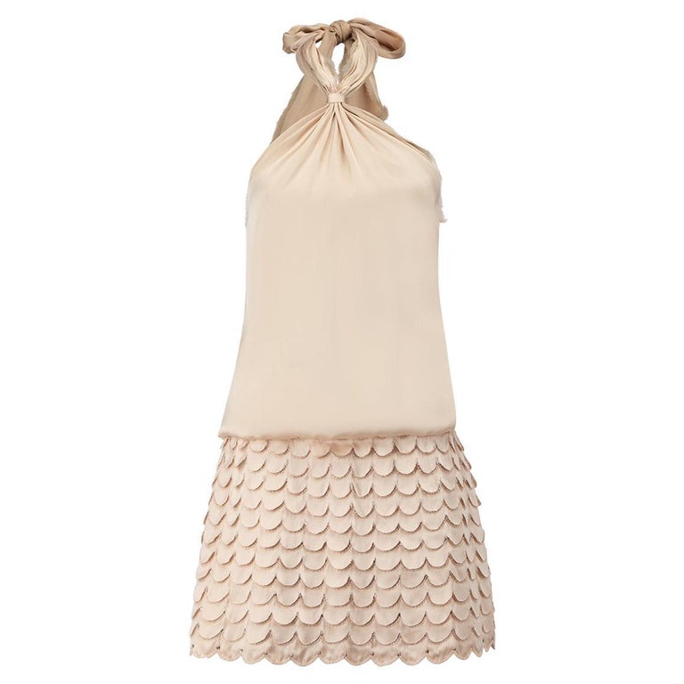 Pre-Loved Marc Jacobs Women's Pink Silk Halterneck Scallop Detail Dress ...