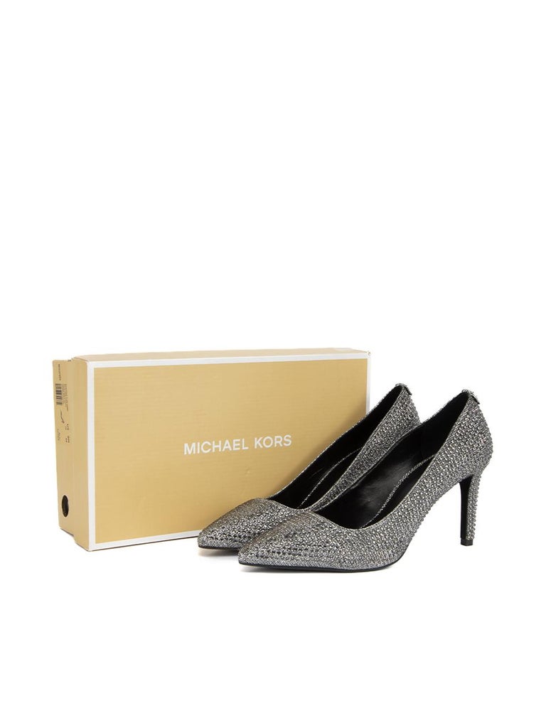 Pre-Loved Michael Kors Women's Silver Glitter Chain Dorothy Flex Pumps ...